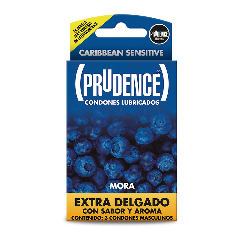 CONDONES CON SABOR Y AROMA MORA SENSITIVO C/3 – Prudence Mexico